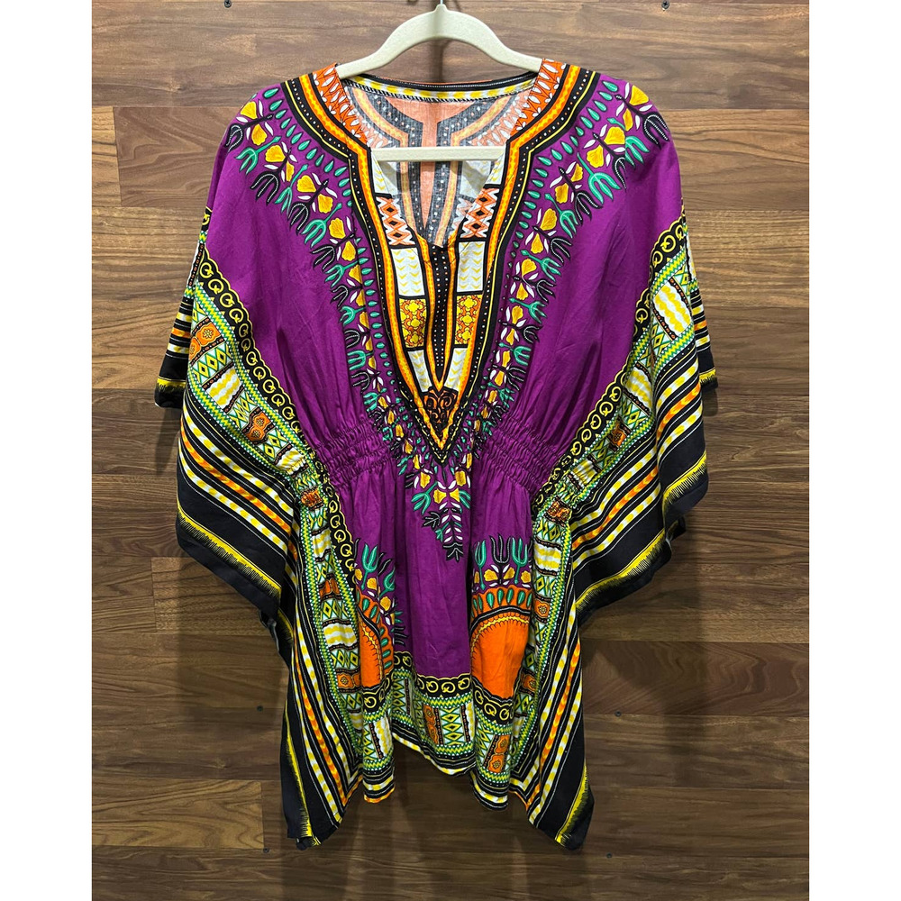 African Women Dashiki Print Shirt Poncho Blouse Elast… - Gem